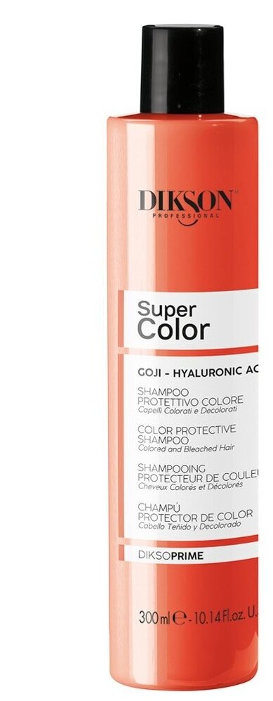 Шампунь для окрашенных волос с экстрактом ягод годжи Dikson Diksoprime Color protective shampoo with goji berries and hyaluronic acid, 300 мл.