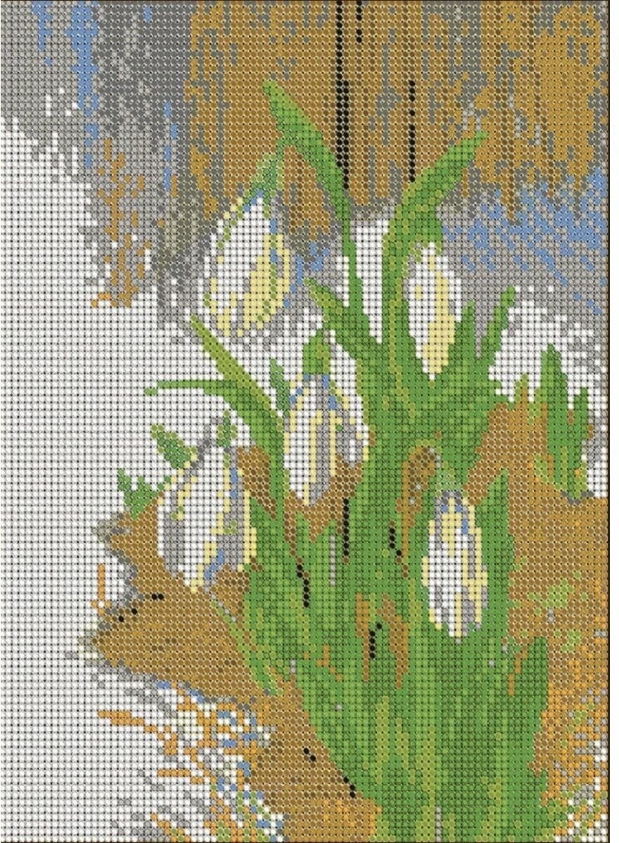 Вышивка бисером наборы картина Подснежники 19*24 см