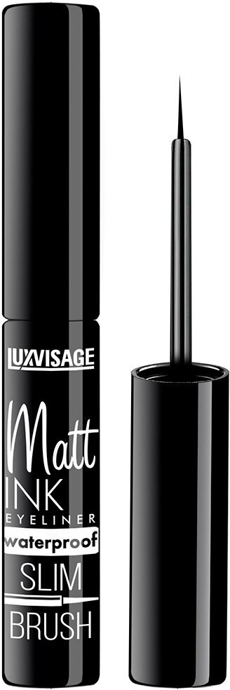 LUXVISAGE Подводка для глаз водостойкая MATT INK WATERPROOF ультра черная, 3 г