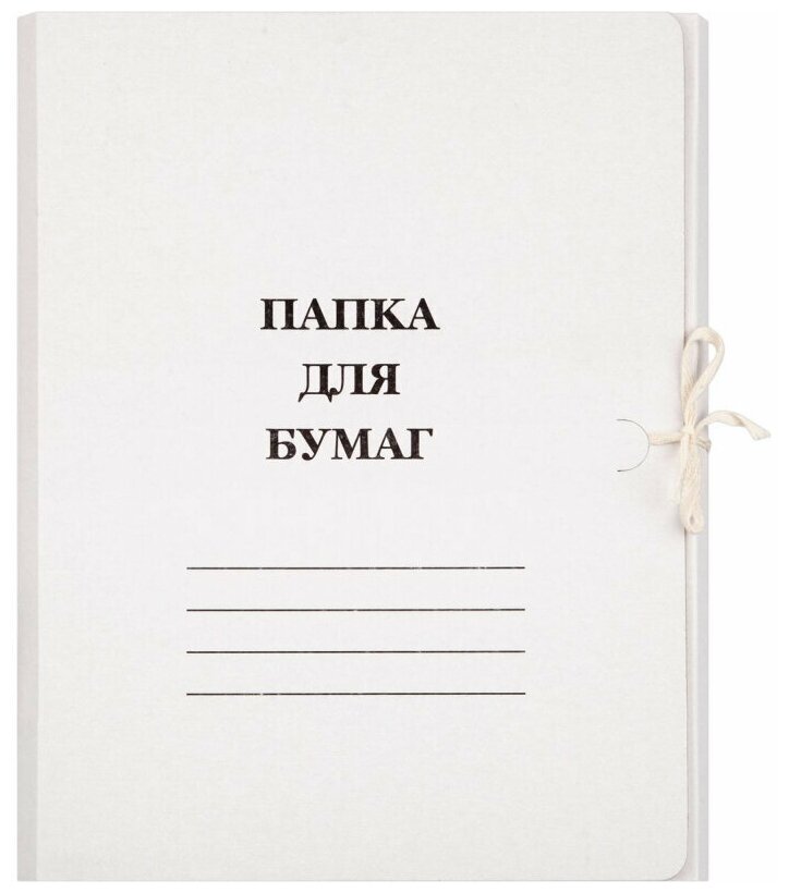 Папка с завязками 360 г/м2 немелованная 10шт/уп.