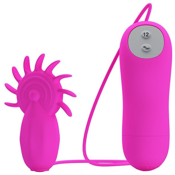 Pretty love Вибропуля с силиконовой насадкой Boris с выносным пультом 7.5 см, D: 4.8 см, длина: 7 см, розовый