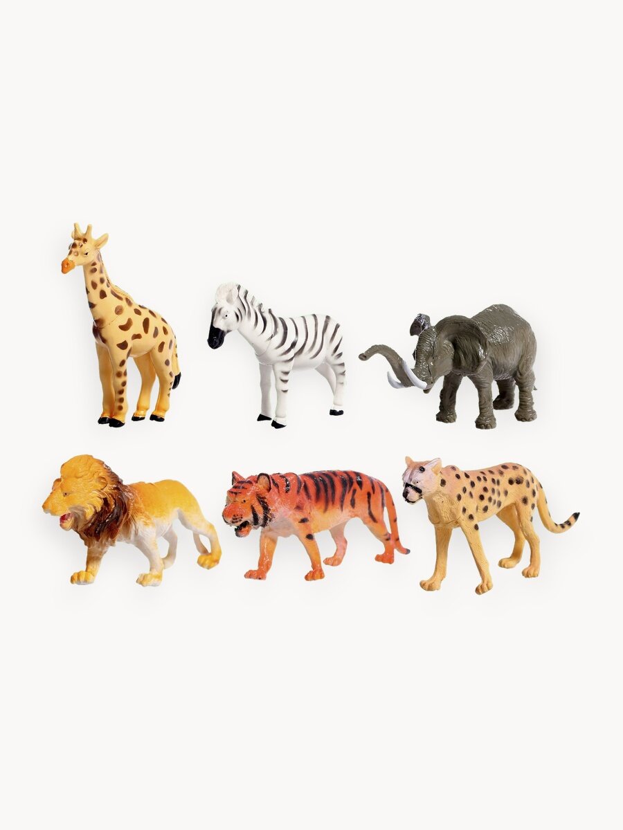 Набор животных "Африка", 6 фигурок, из пластика, для детей и малышей