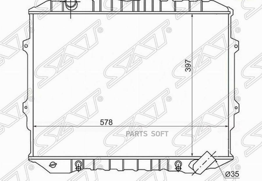 Радиатор Mitsubishi Pajero 81-90 / Montero 82-91 SAT MC0007-D | цена за 1 шт