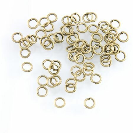 Соединительные колечки одинарные, размер 4х0,7мм, Цвет: бронза, 100шт.