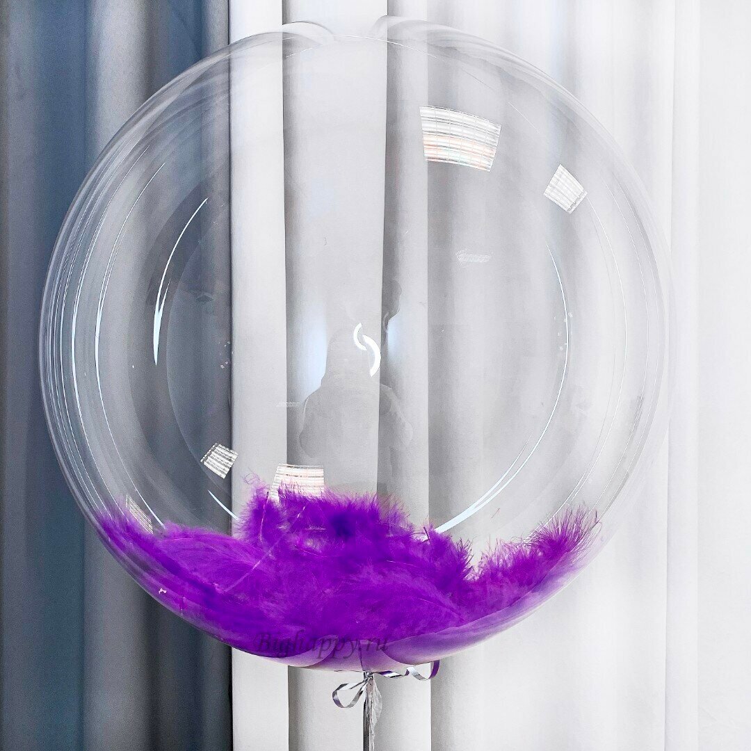 Шар Bubbles c перьями внутри