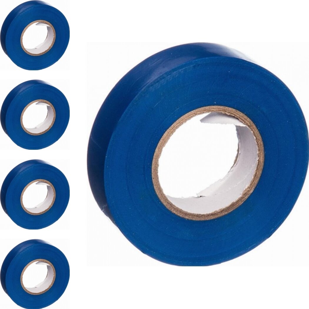 Изолента ПВХ IEK 19 мм 20 метров синяя (комплект из 4 шт.)