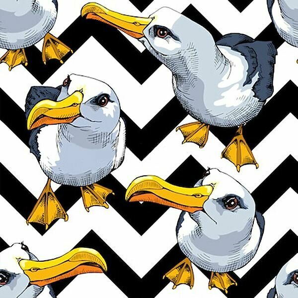 Мебельная ткань с рисунком "Птицы", микровелюр Kids 224. Отрез 1м*140см.