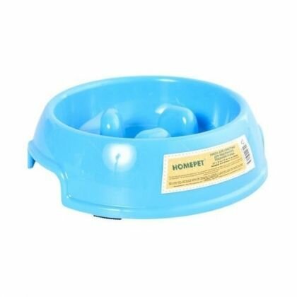 HOMEPET Миска для животных для медленного поедания корма, голубая, 22 х 22 х 6 см, 0,7 л