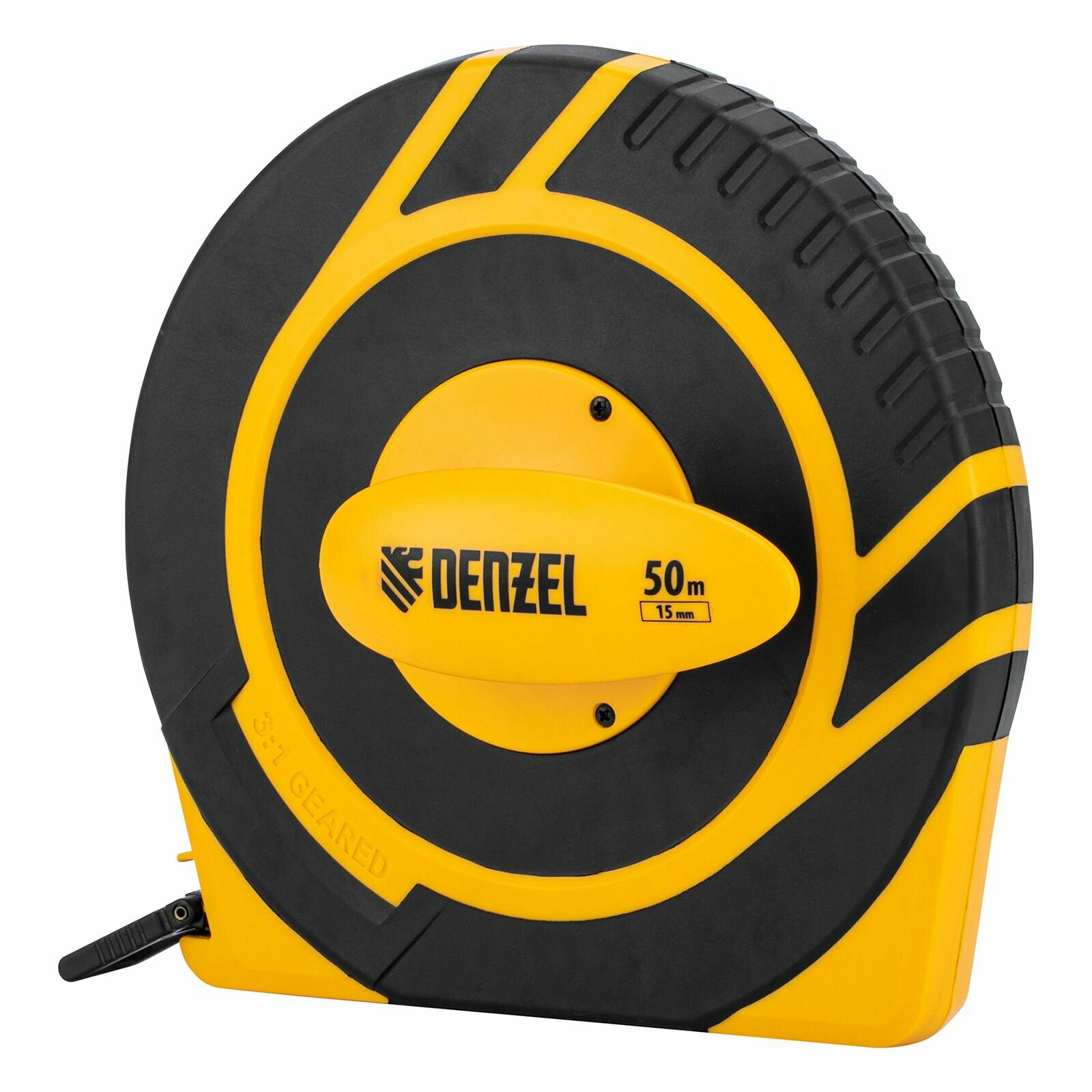 Рулетка геодезическая 50 м х 15 мм закрытый корпус фиберглассовая лента Denzel 31292