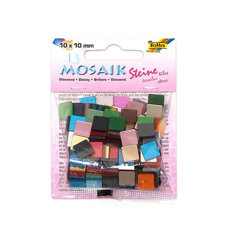 Folia Мозаика глянцевая 10 x 10 мм 190 шт ассорти 59209 для облицовки стен и пола