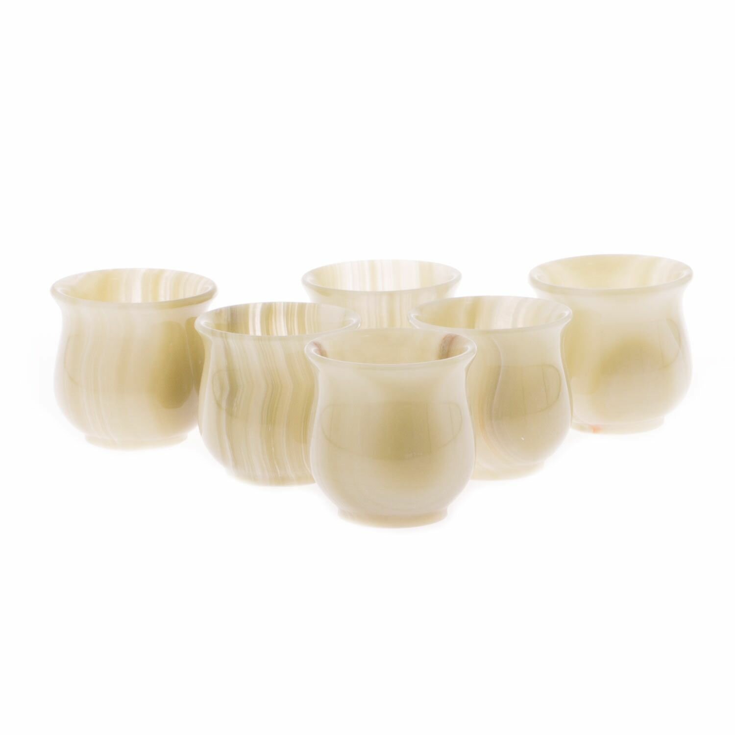 Набор из 6-ти стопок 80 мл камень оникс 6х5,7 см в футляре (2,5х2,5) 121906