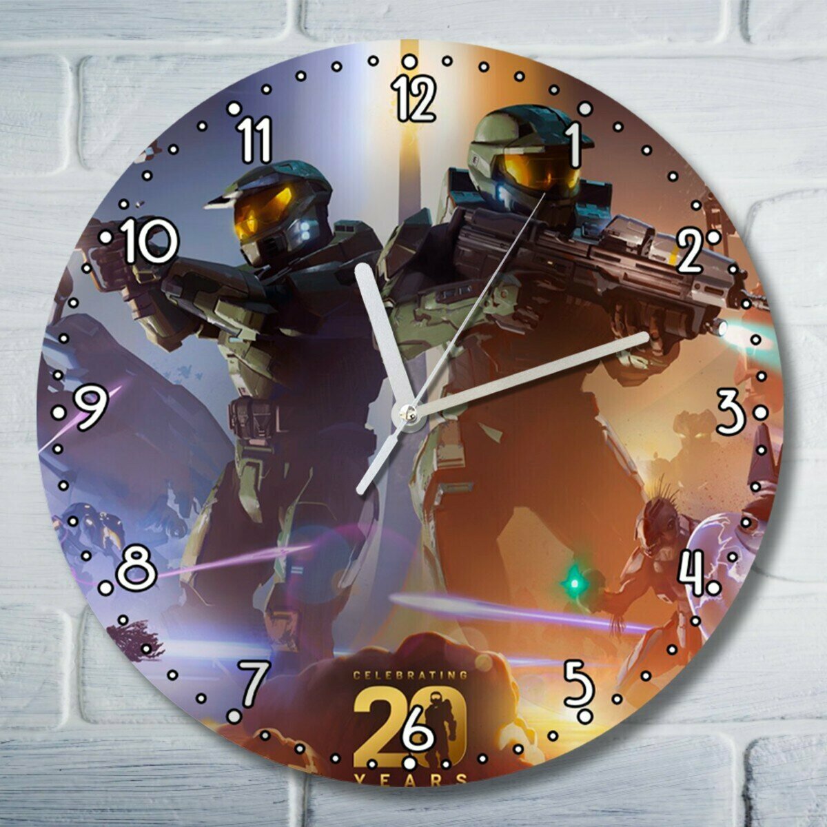 Настенные часы УФ с рисунком игры Halo 4 - 3310