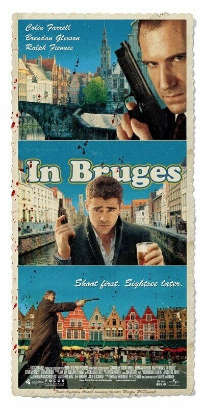 Плакат, постер Залечь на дно в Брюгге (In Bruges), М картин МакДона на бумаге, размер 21х30см