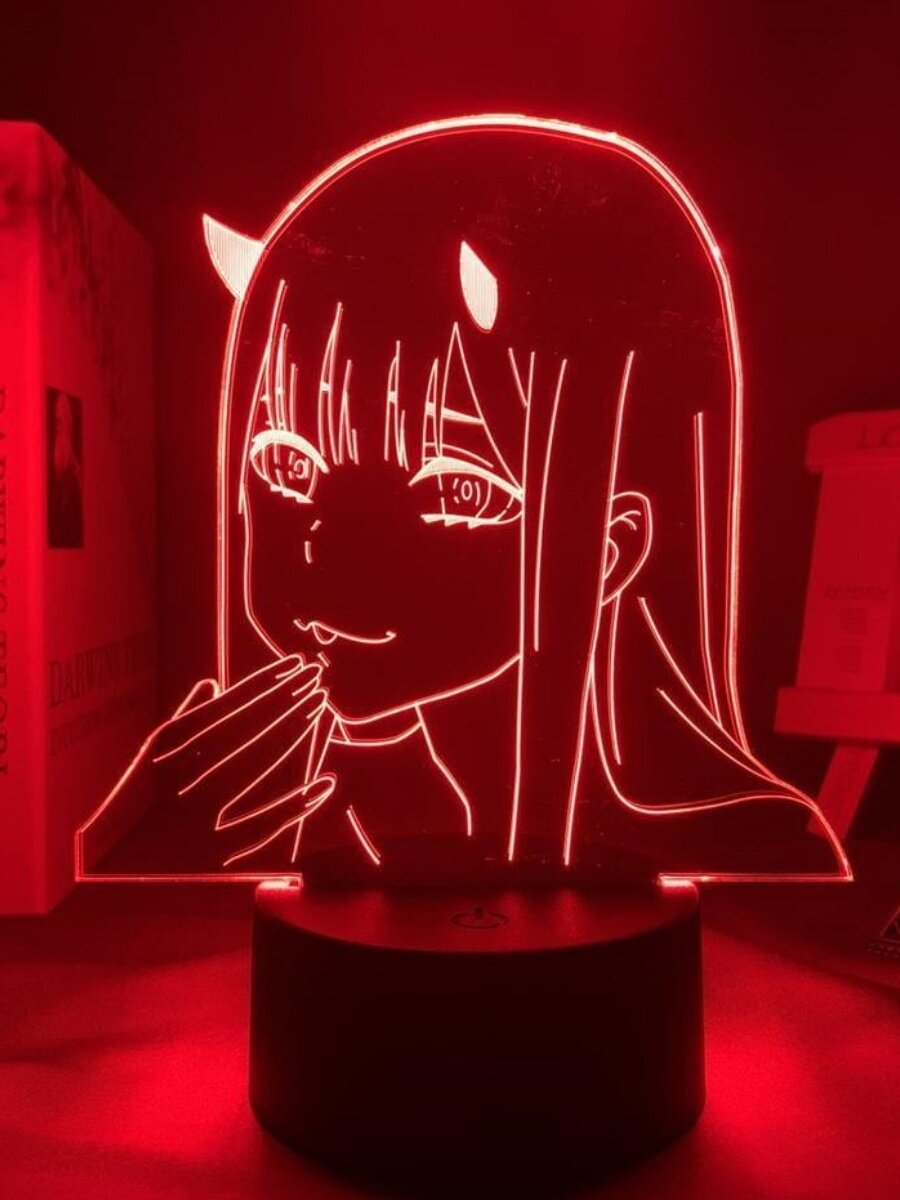 Ночник Аниме Милый во Франксе - Anime Darling in the Franxx. Подарок фанату аниме и манги — декор в комнату с любимыми персонажами, в стиле отаку и японской анимации.