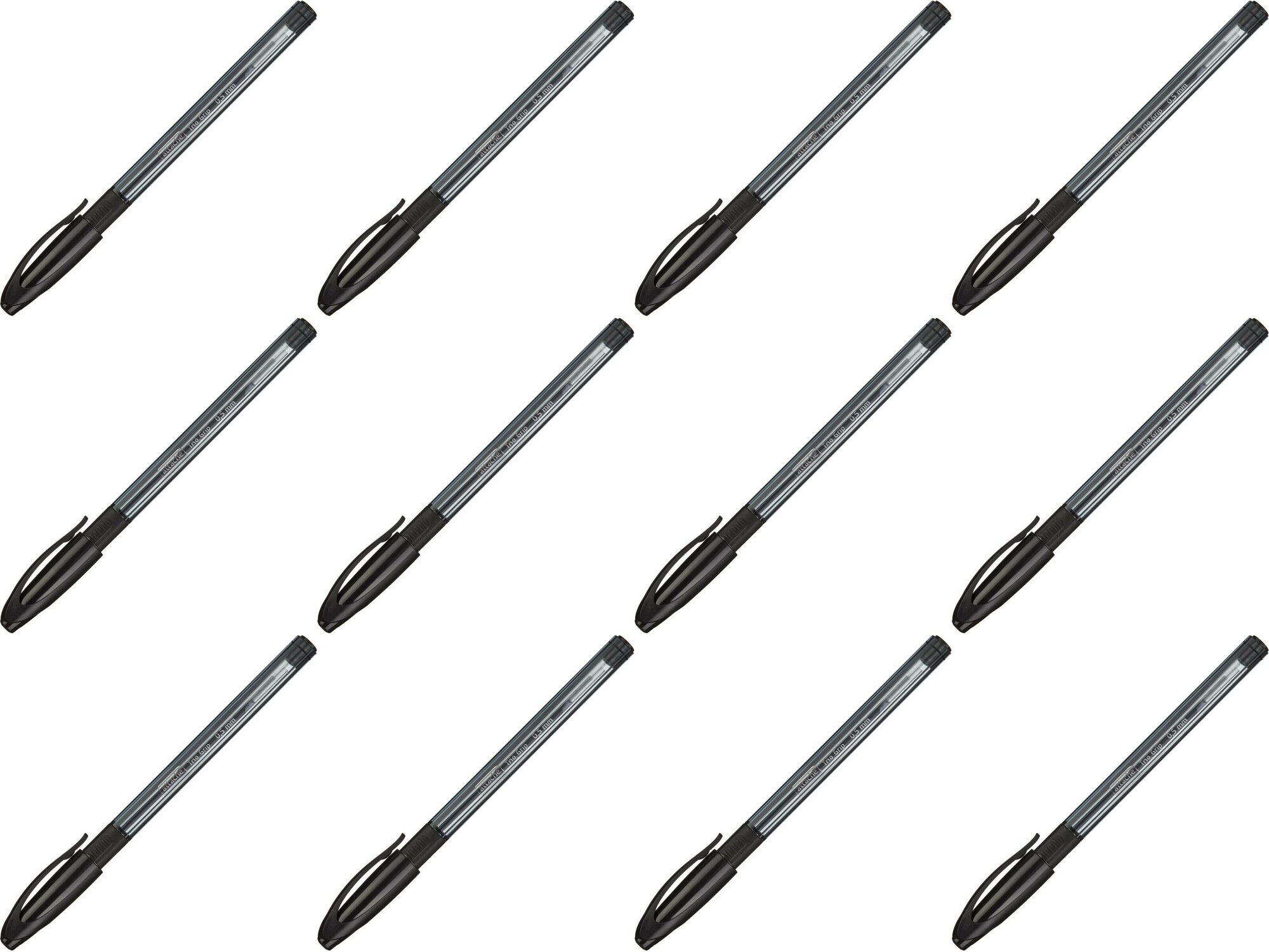 Attache Ручка шариковая неавтоматическая Glide TrioGrip, черный, 12 шт