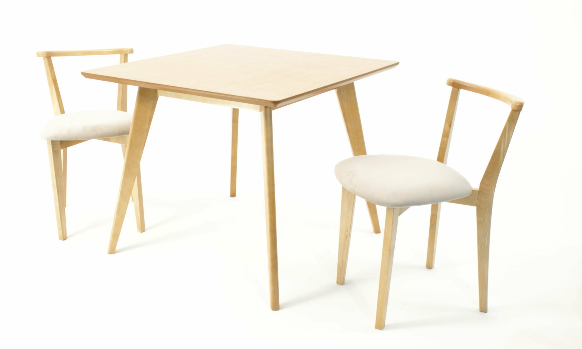 Стол ZiP-mebel Сканди М 100 со стульями Франк Натур/Велюр Бежевый