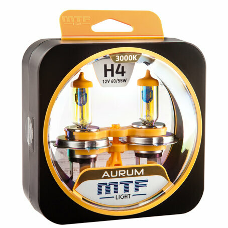 Галогенные автолампы MTF Light серия AURUM H4, 12V, 60/55W, комплект 2 лампы