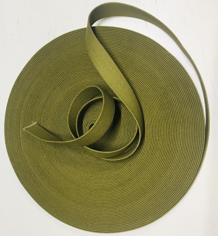 Лента брезентовая ременная ЛРТО25-45 ширина 25 мм длина 45 метров цвет хаки прочная легкая ДомовоД ЛРТО25-45