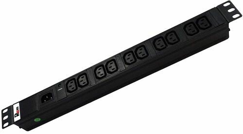 Блок розеток 19", 10 розеток ЦМО R-10-10C13-I-440-Z Rem-10 без шнура с инд, 10 IEC 60320 C13, вход IEC 60320 C14, 10 A, алюм.