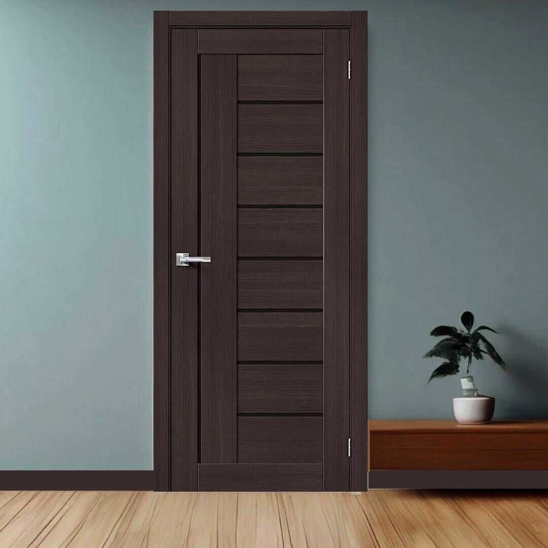 Межкомнатная дверь BV 29 Wenge 800х2000 черное стекло (комплект)