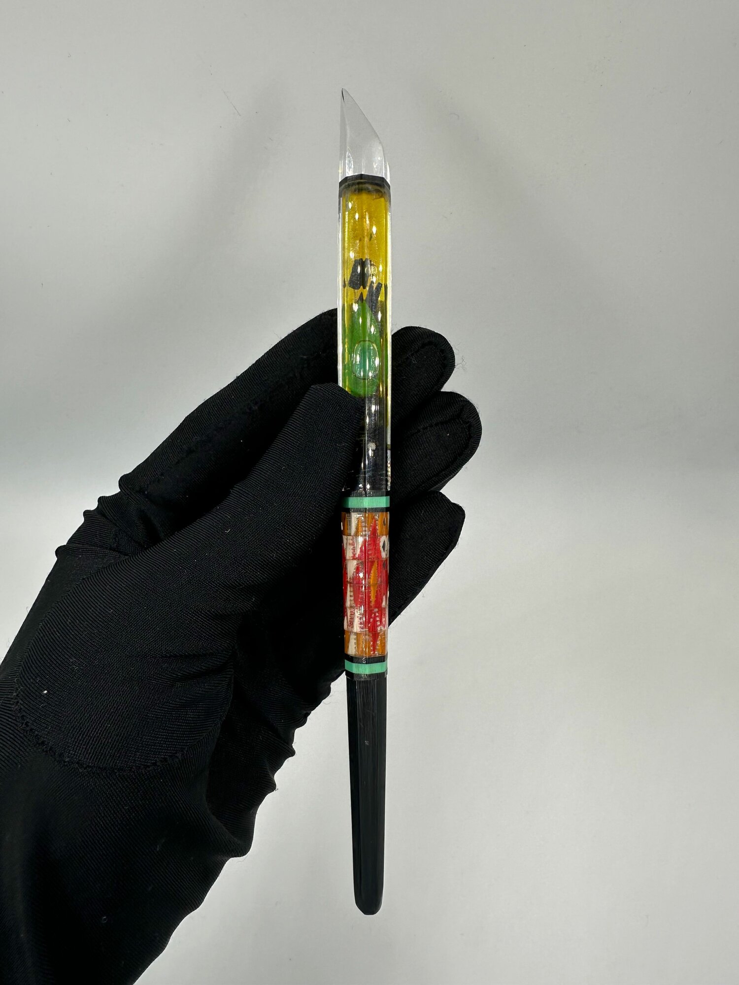 Письменный Прибор-Шариковая Ручка "Черные Тюльпаны" Длина 17,5 см Орг Стекло! Ручная Работа!