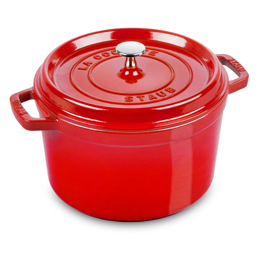 Кокот круглый Staub 24 см, 4,7 л, чугун, вишневый, п/к, премиум качество