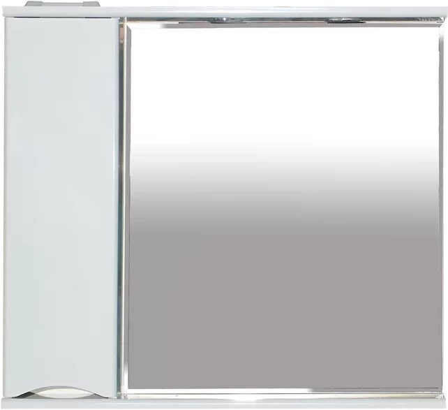 Зеркальный шкаф Misty Элвис П-Элв-01085-011Л 83,2x74,2 см L, с подсветкой, выключателем, белый глянец
