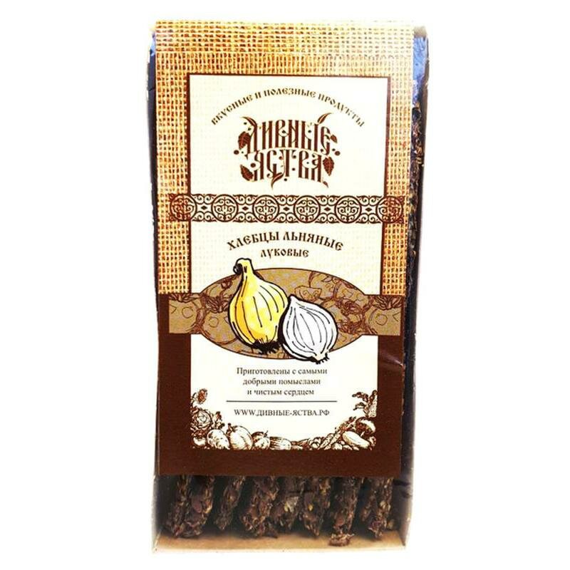 Хлебцы сыроедные льняные "Луковые" дивные яства 100 г