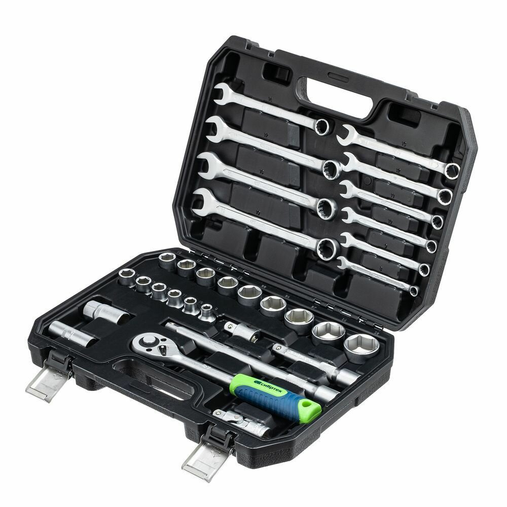 Набор инструментов, 1/2", пластиковый кейс, 32 предмета, Сибртех 13393