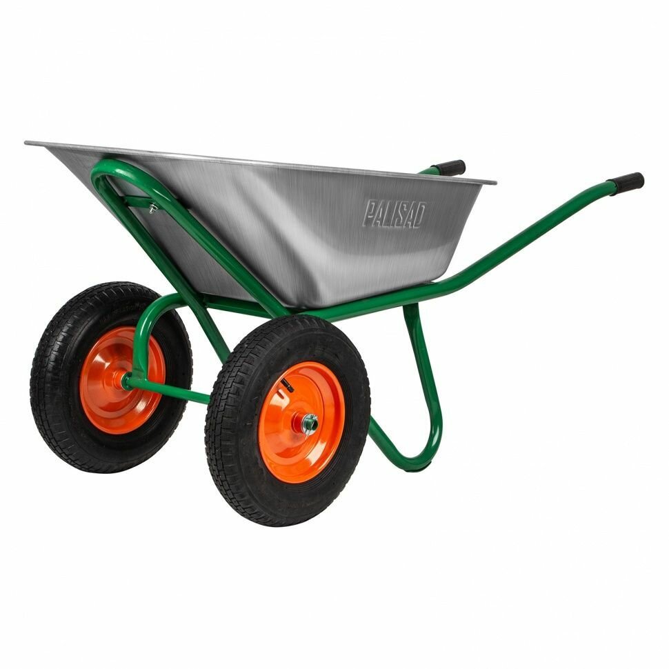Тачка садово-строительная, 2-х колесная, усиленная, грузоподъемность 320 кг, объем 100 л Palisad 6898