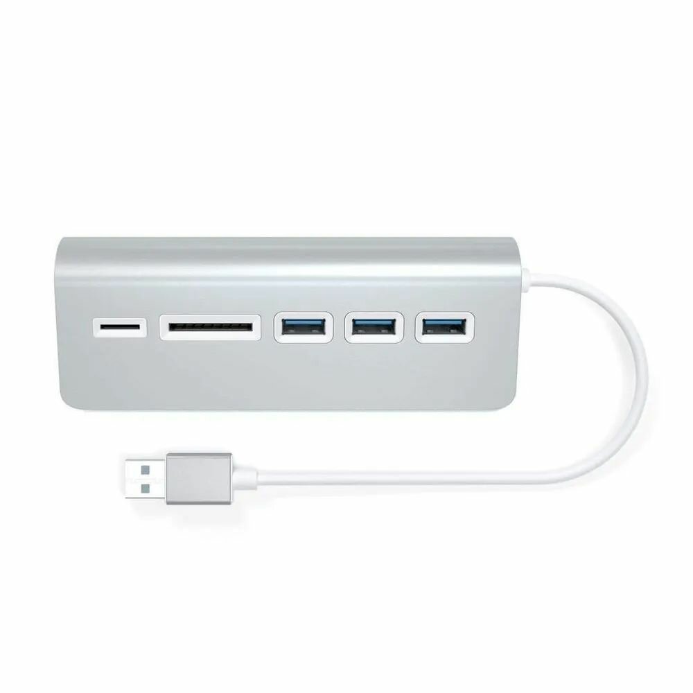 Концентратор Satechi ST-TCHCRS, поддержка 4K, USB-A, Type-C, серебристый