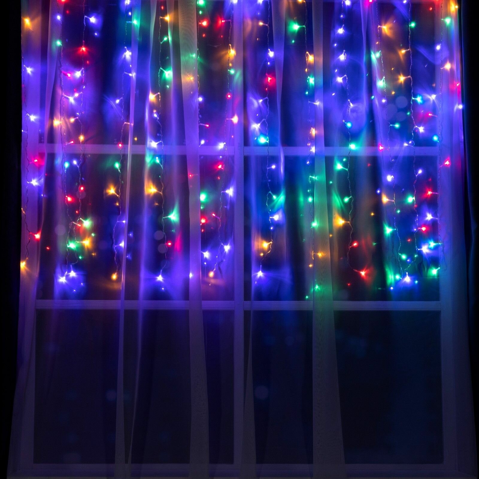 Гирлянда-штора 3 х 3, 180 лампочек, 8 режимов, от сети, контроллер, цвет RGB, IP20