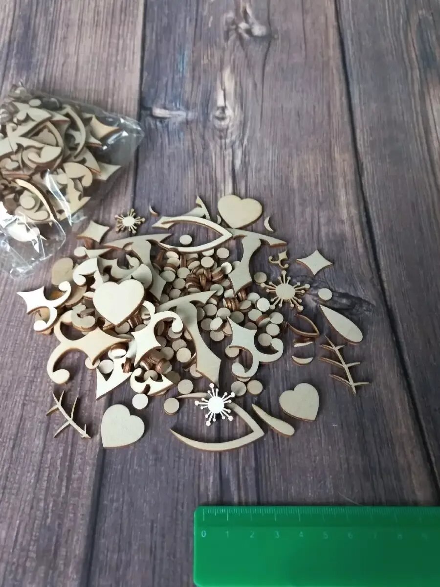 Деревянные заготовки для рукоделия, творчества, аппликации