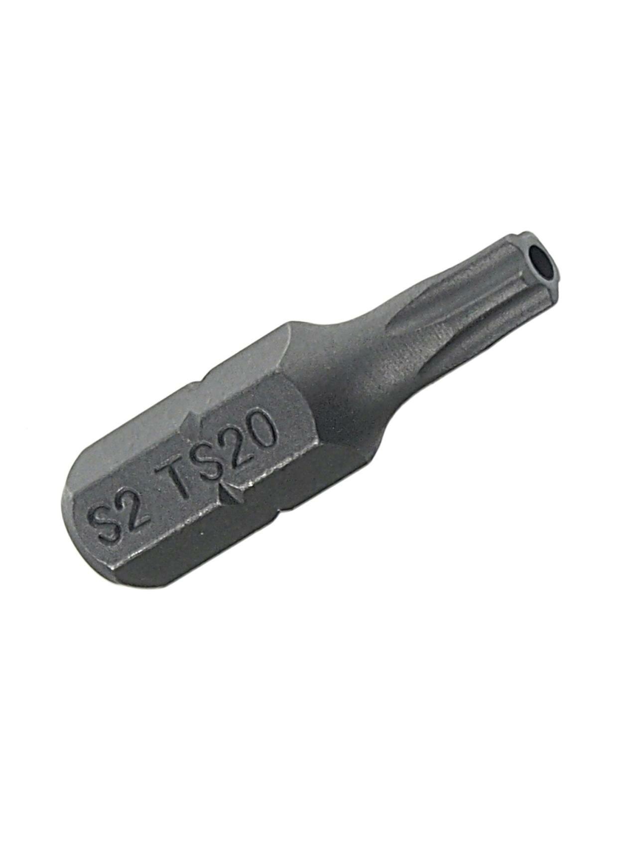 Бита TORX TS20Hх25мм 1/4 5-ти гранная с отверстием JTC-1192520