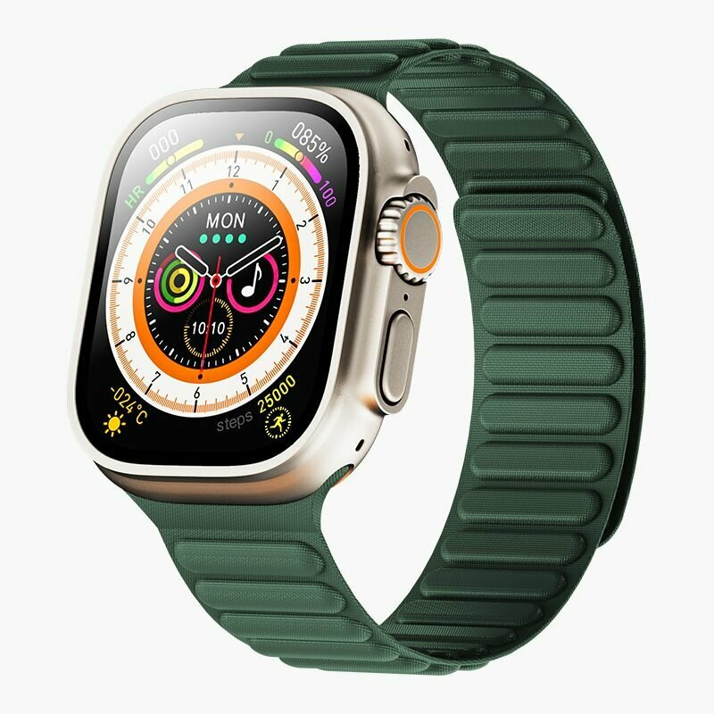 Ремешок для iWatch 49/45/44/42 mm Keephone FineWoven Loop Magnetic Bands / Зеленый