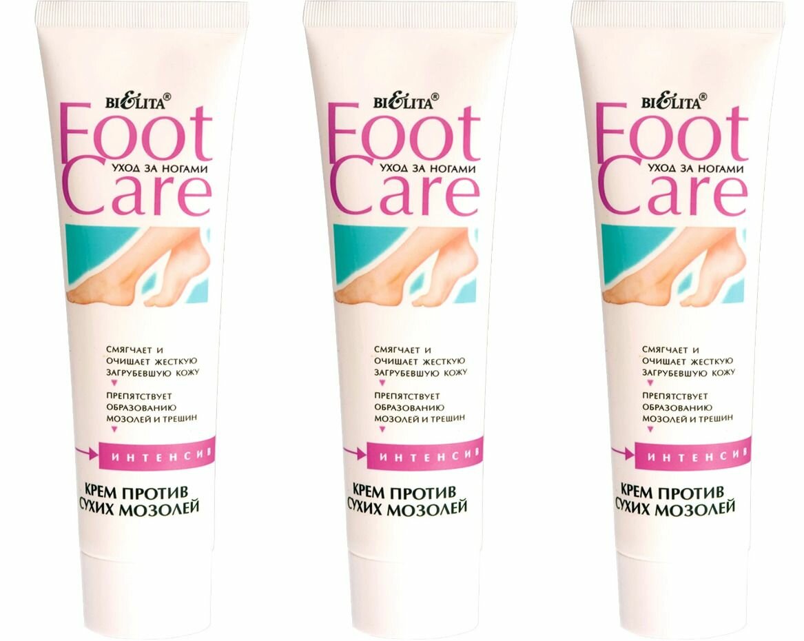 Belita Крем для ног Foot Care, С маслом чайного дерева, Против сухих мозолей, 100 мл, 3 шт