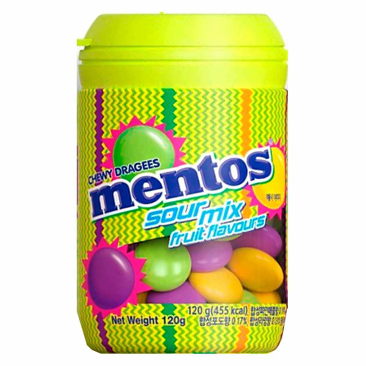 Жевательная конфеты Mentos Sour Mix Bottle / Кислый микс, 120г