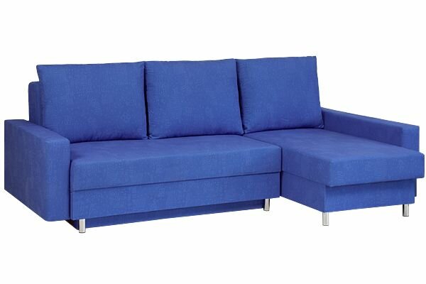 Угловой диван Париж Синий, еврокнижка, 270х144х76 см, с ящиком для белья