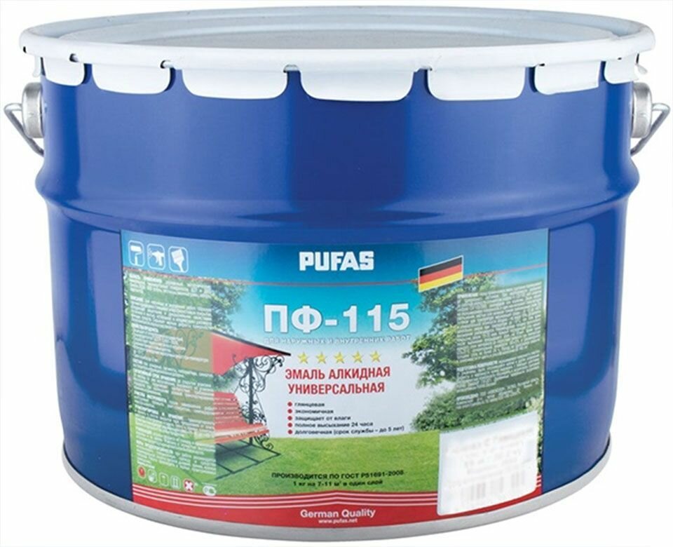 Пуфас эмаль ПФ-115 база С прозрачная глянцевая (9л) ГОСТ