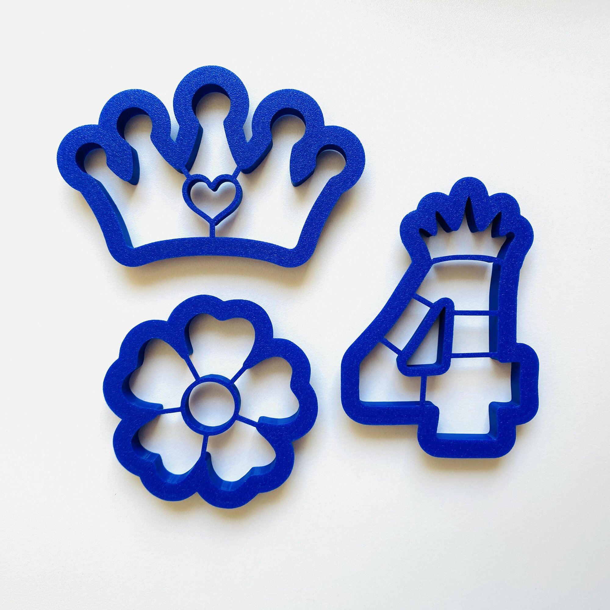 Вырубки для пряников на День рождения, корона, цветок, цифра 4", 3 шт