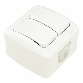 Выключатель EL-BI Alsu двухклавишный ОП белый 504-010200-202