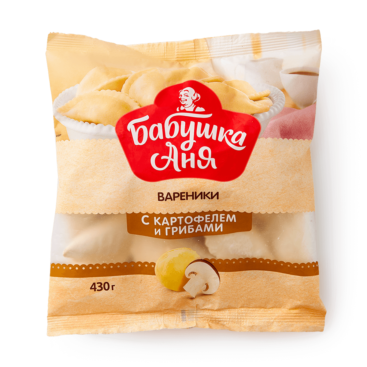 Вареники Бабушка Аня, с картофелем и грибами, 430 граммов, 1 упак.