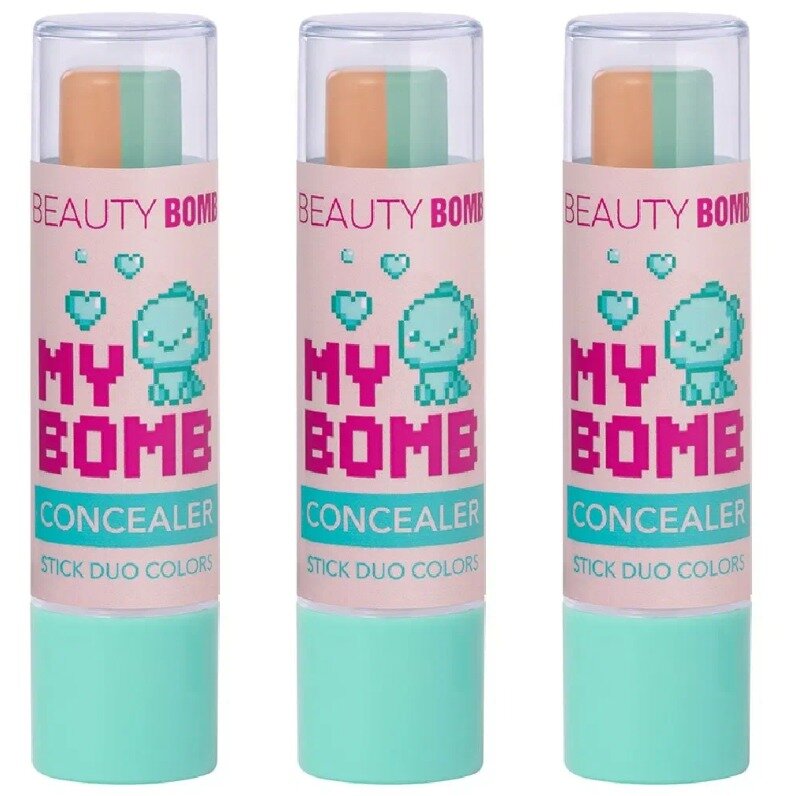Консилер стик Beauty Bomb двухцветный Bomb concealer тон 01, 3,8г, 3 шт