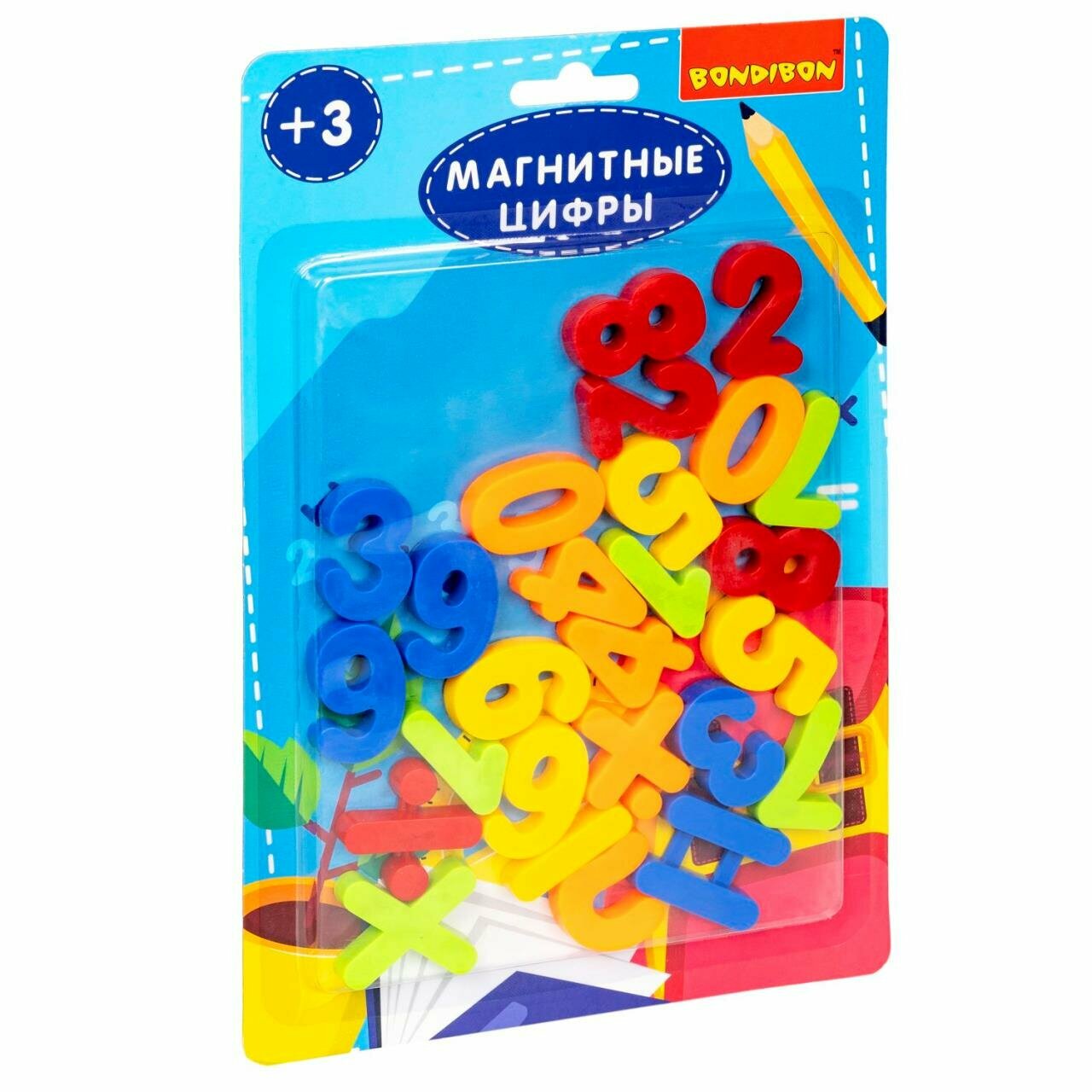 Магнитная настольная игра Bondibon "Цифры и знаки", обучающая, пластик, 3+