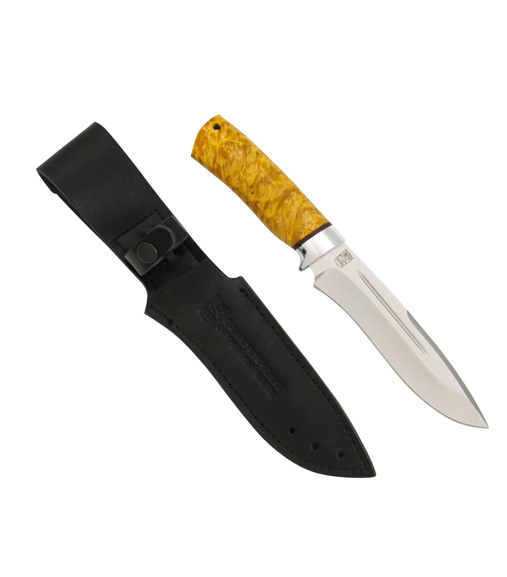 Нож Златоустовский оружейный завод "Беркут" (сталь AUS10, кап клена стабилизированный/ал.)