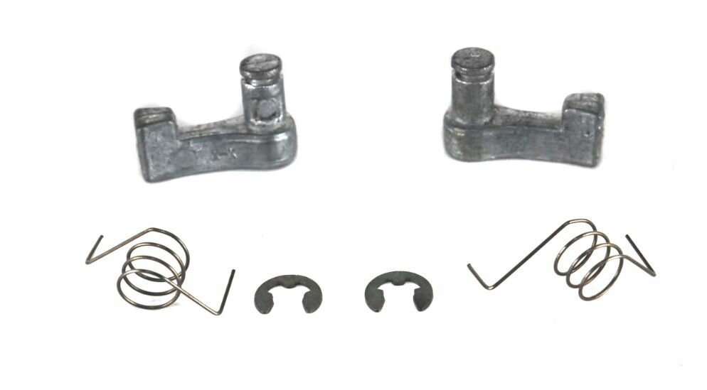 Собачка стартера с пружиной мотокосы BC/GBC-033/043 (комплект 2 собачки стальные+2 пружины+2 шайбы)