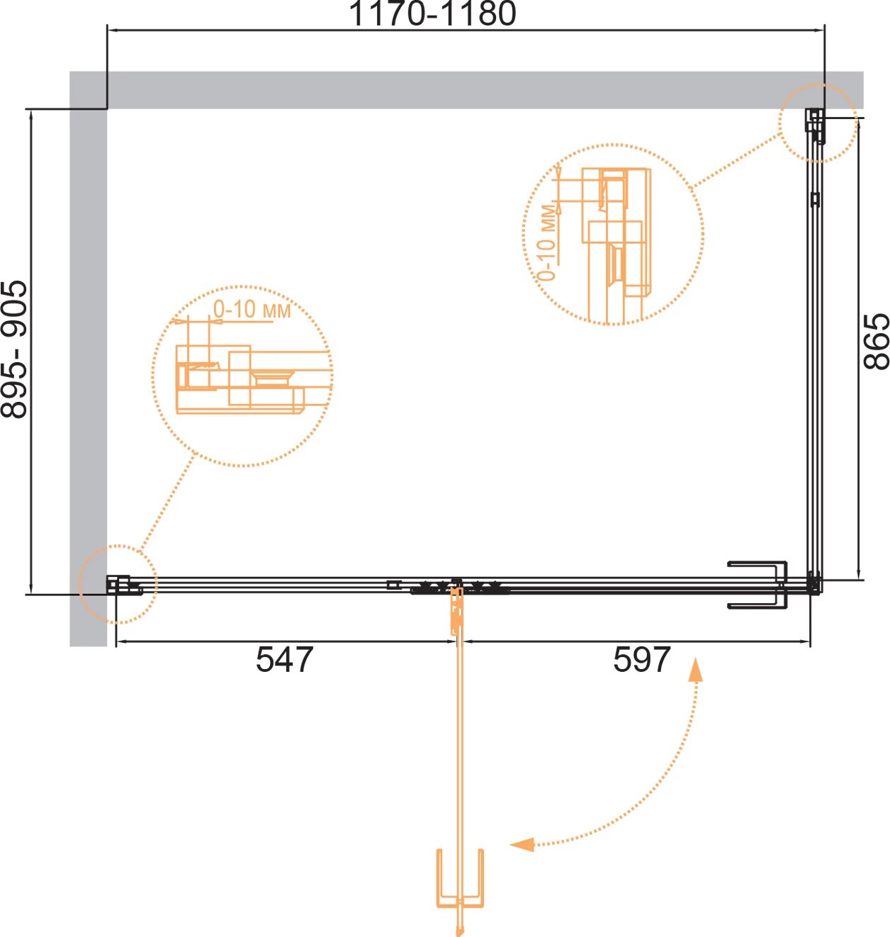 Bellagio-ah-1-120 90-c-nero душевой уголок Cezares bellagio-ah-1-120/90-c-nero