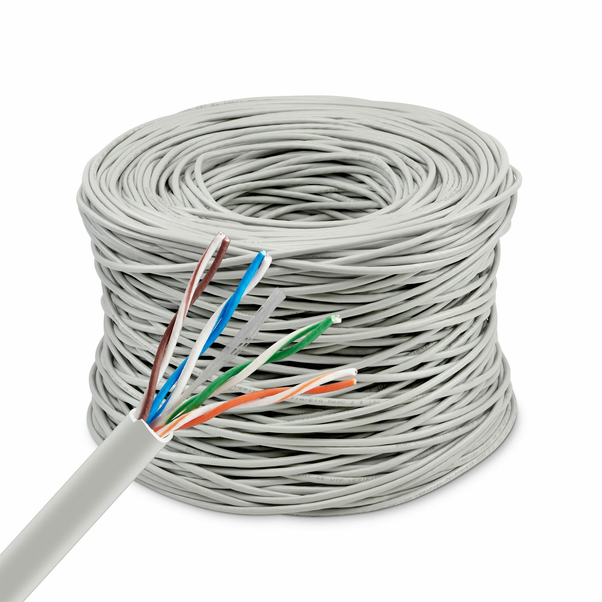 Кабель сетевой Buro BU-CCA-040, U/UTP, CAT5e, 4 пары, PVC, омедненный, алюминий, серый