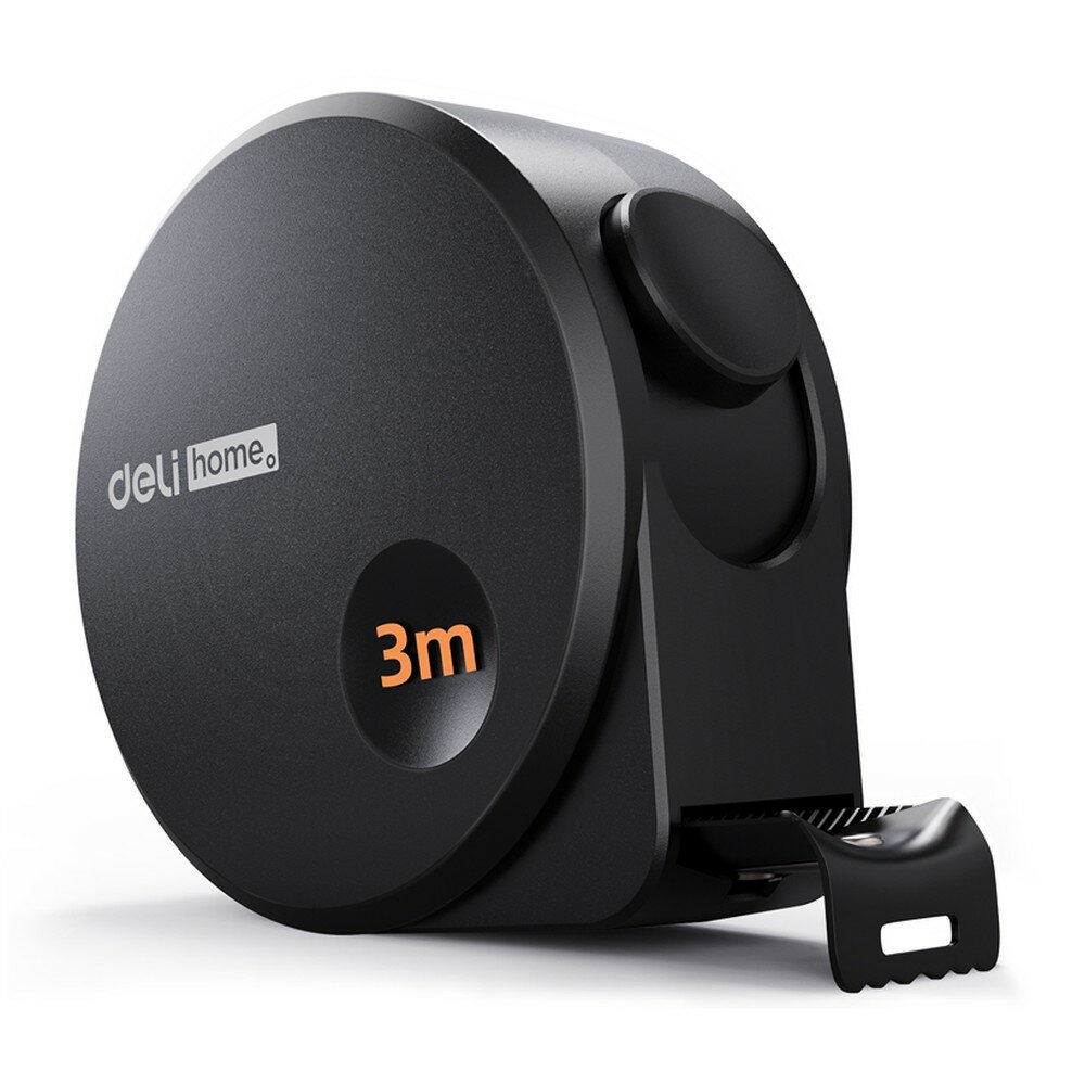 Измерительный и разметочный инструмент Deli Рулетка "Home Series Black" Deli HT8316 || 3м х 16мм, эксклюзивный дизайн, корпус - высококачественный софттач пластик уц-2-5