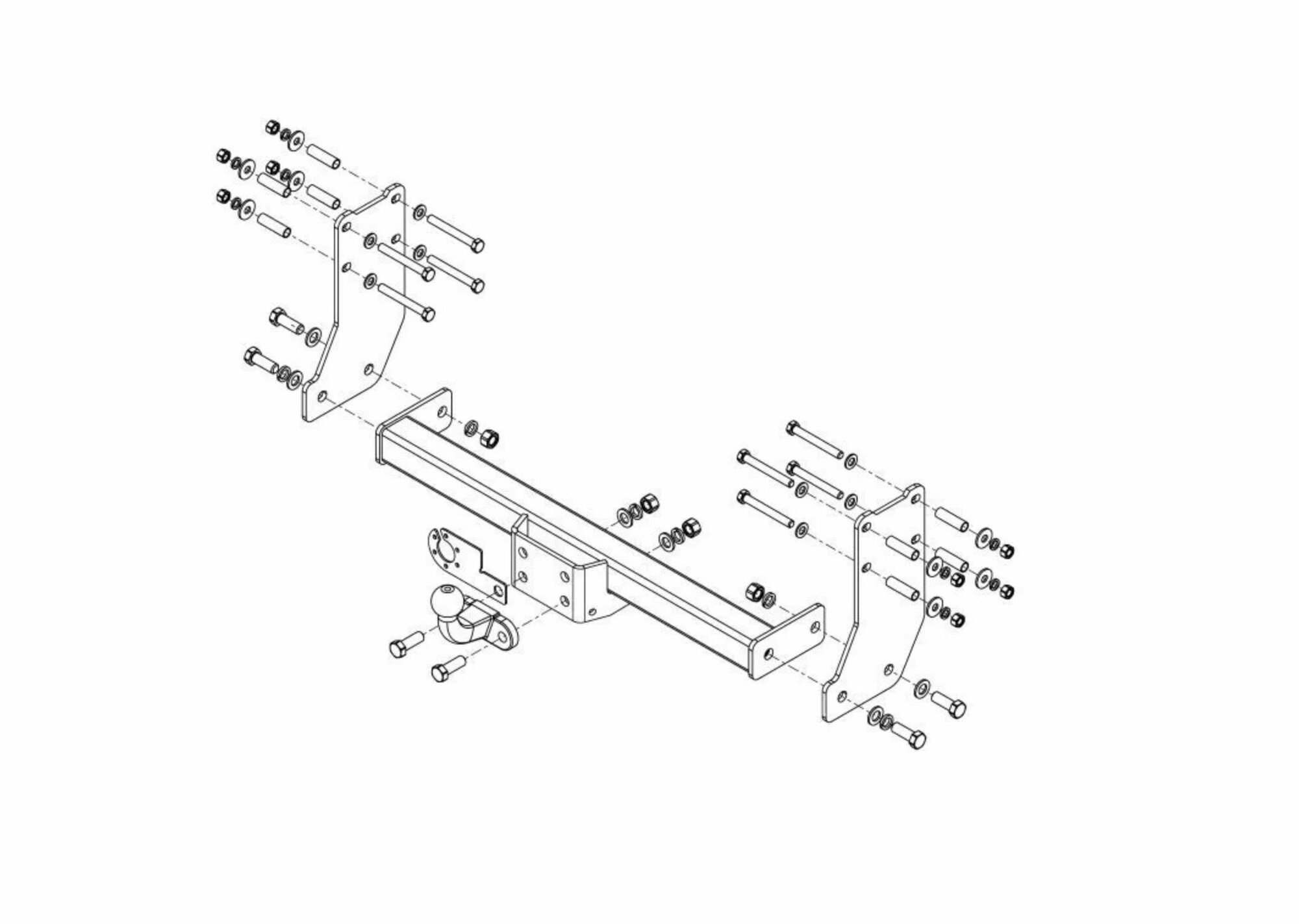 Фаркоп AvtoS для FORD TRANSIT шасси (2000-2014) с универсальной электрикой и сертификатом в комплекте, арт.(FD 34+electr)